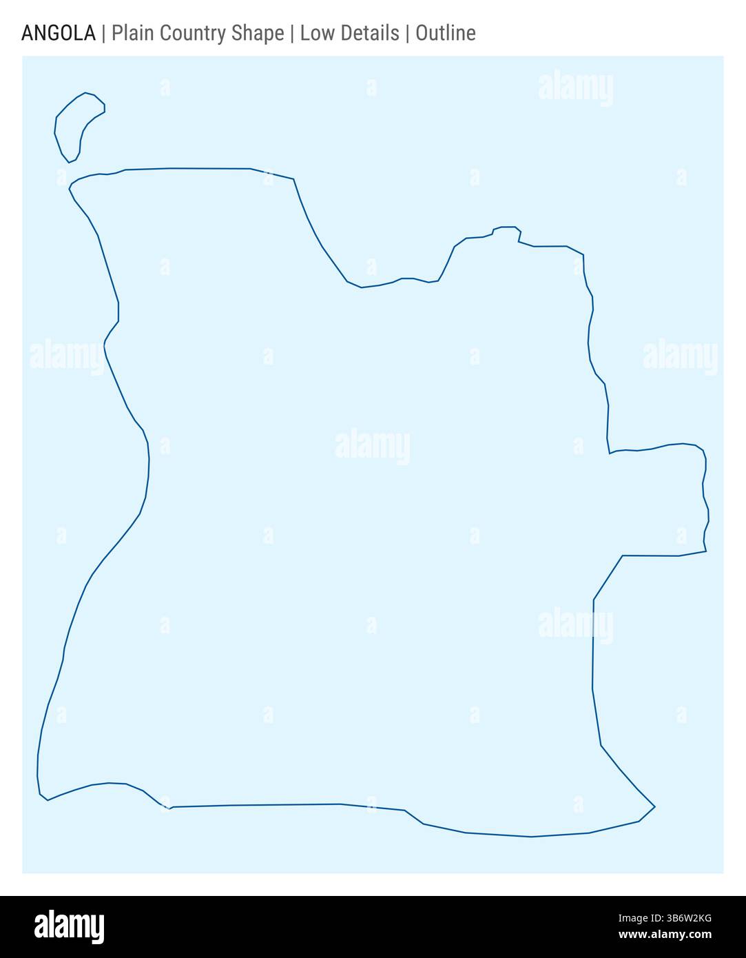 Angola plain country map. Low details. Outline style. Shape of Angola ...