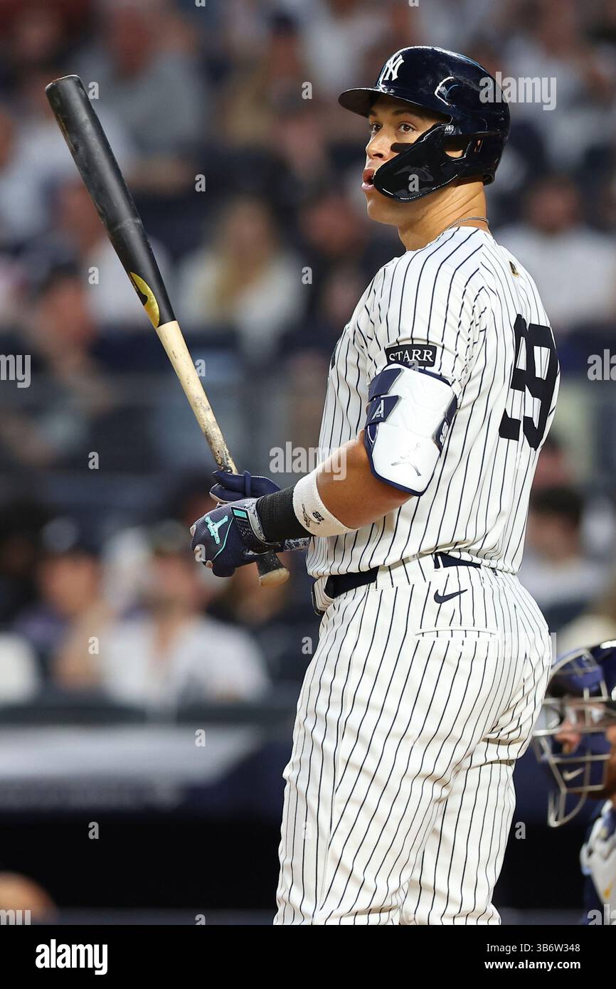 BRONX, NY - MAY 02: Aaron Judge #99 of the New York Yankees at bat ...