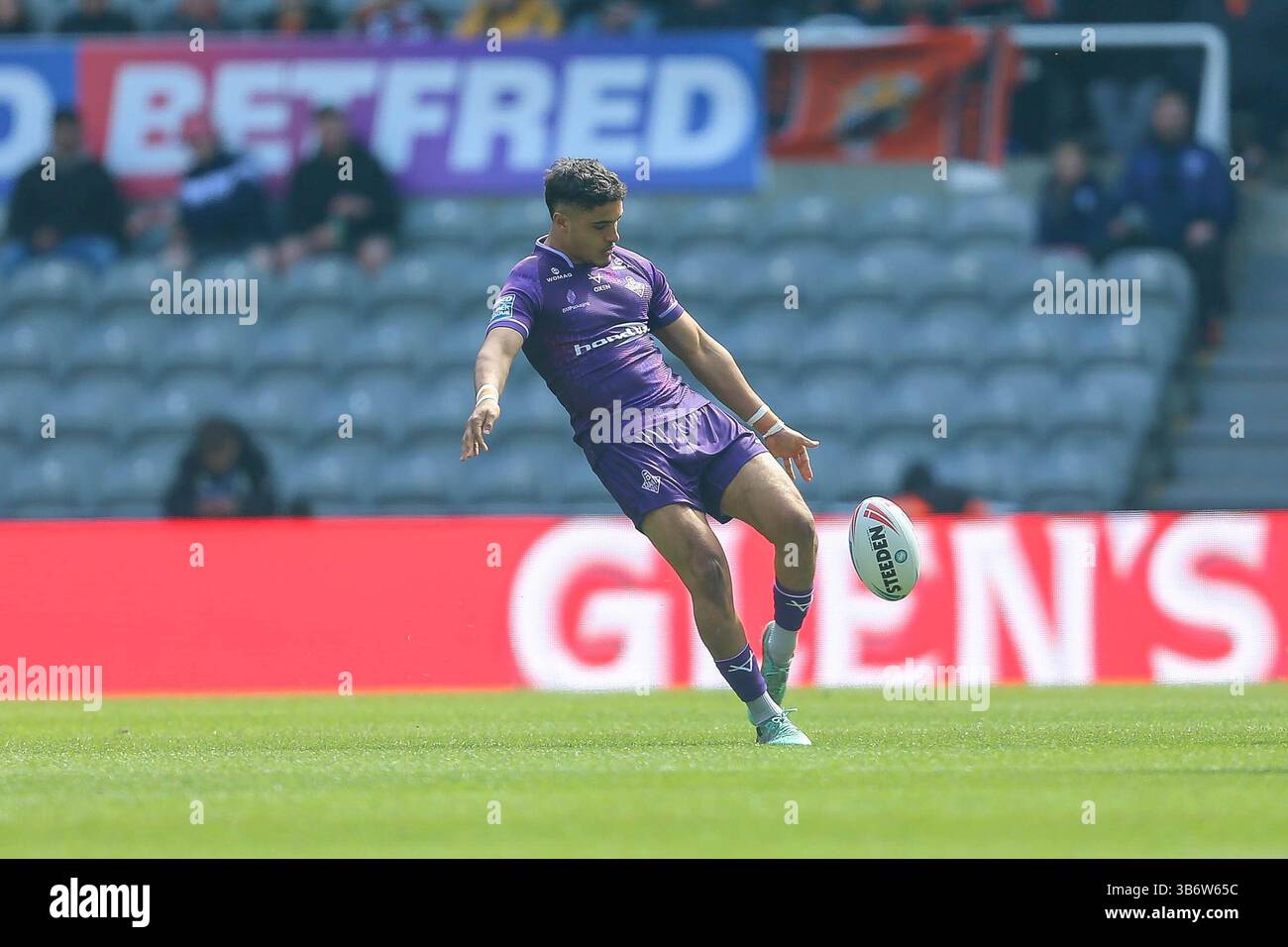 Newcastle, UK. 04th May, 2025. Keiran Rush puts a kick in*** during the ...