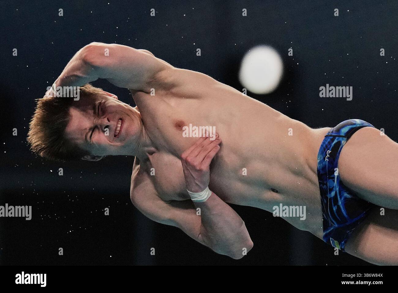 Oleksi Sereda of Ukraine competes in the Men's 10m Platform event for ...