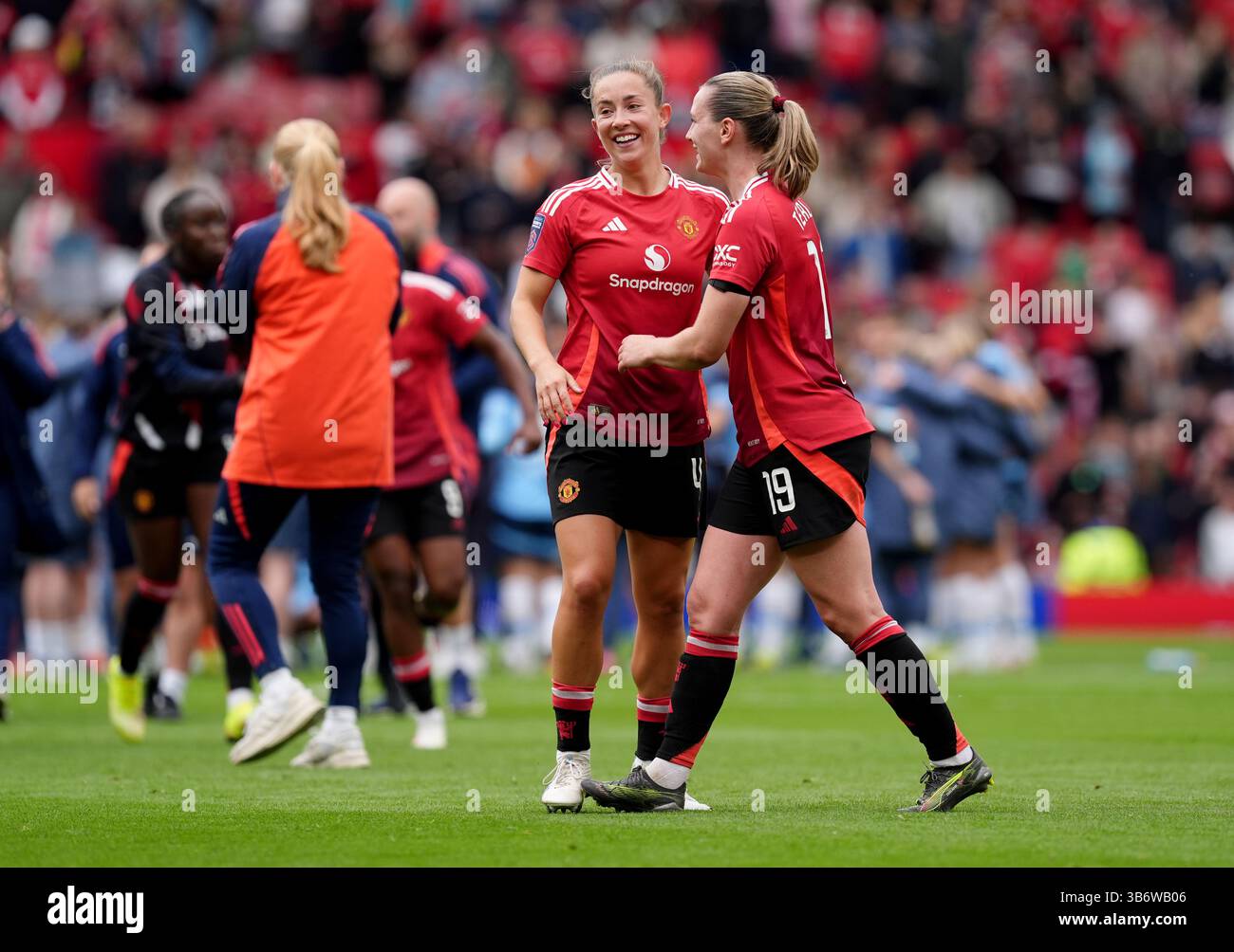 Manchester United's Maya Le Tissier (left) and Elisabeth Terland ...