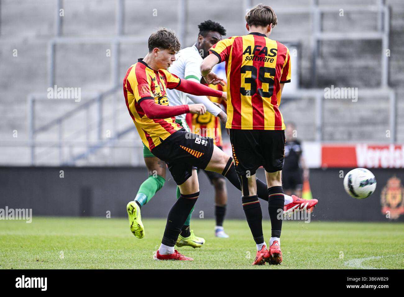 Jong KV Mechelen's Mats Van Helden pictured in action during a match ...