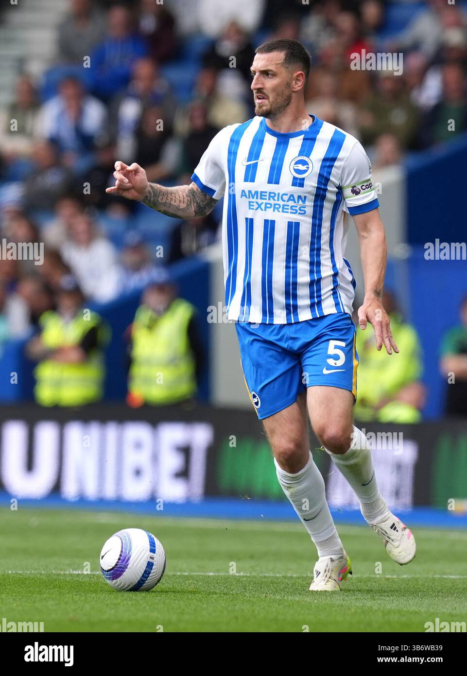 Brighton and Hove Albion's Lewis Dunk in action during the Premier ...