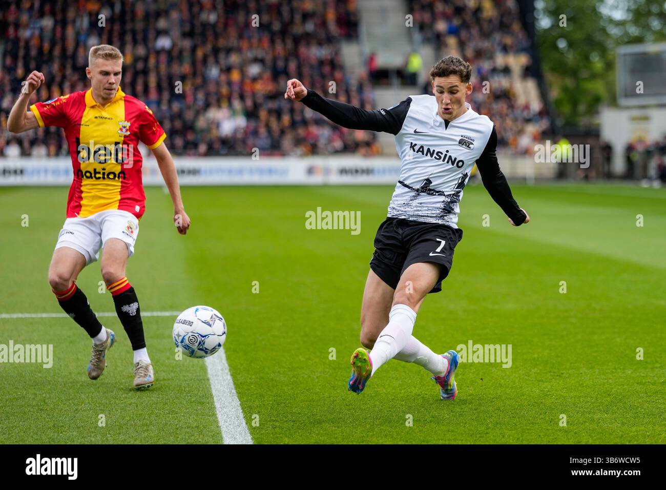 DEVENTER, NETHERLANDS - MAY 4: Ruben van Bommel of AZ shoots at goal ...