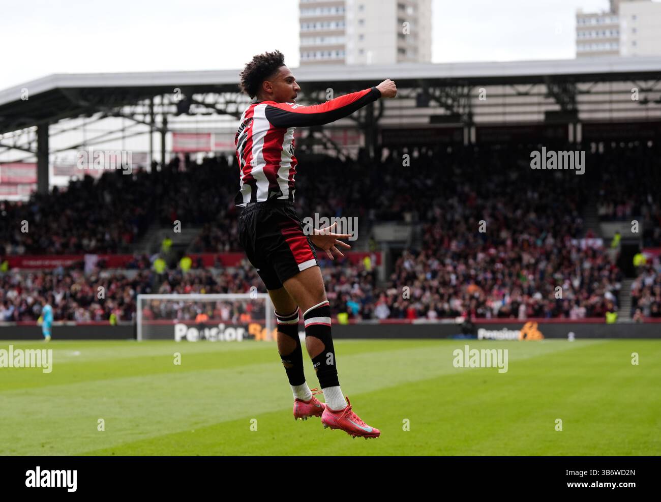 Brentford's Kevin Schade celebrates scoring their side's second goal of ...