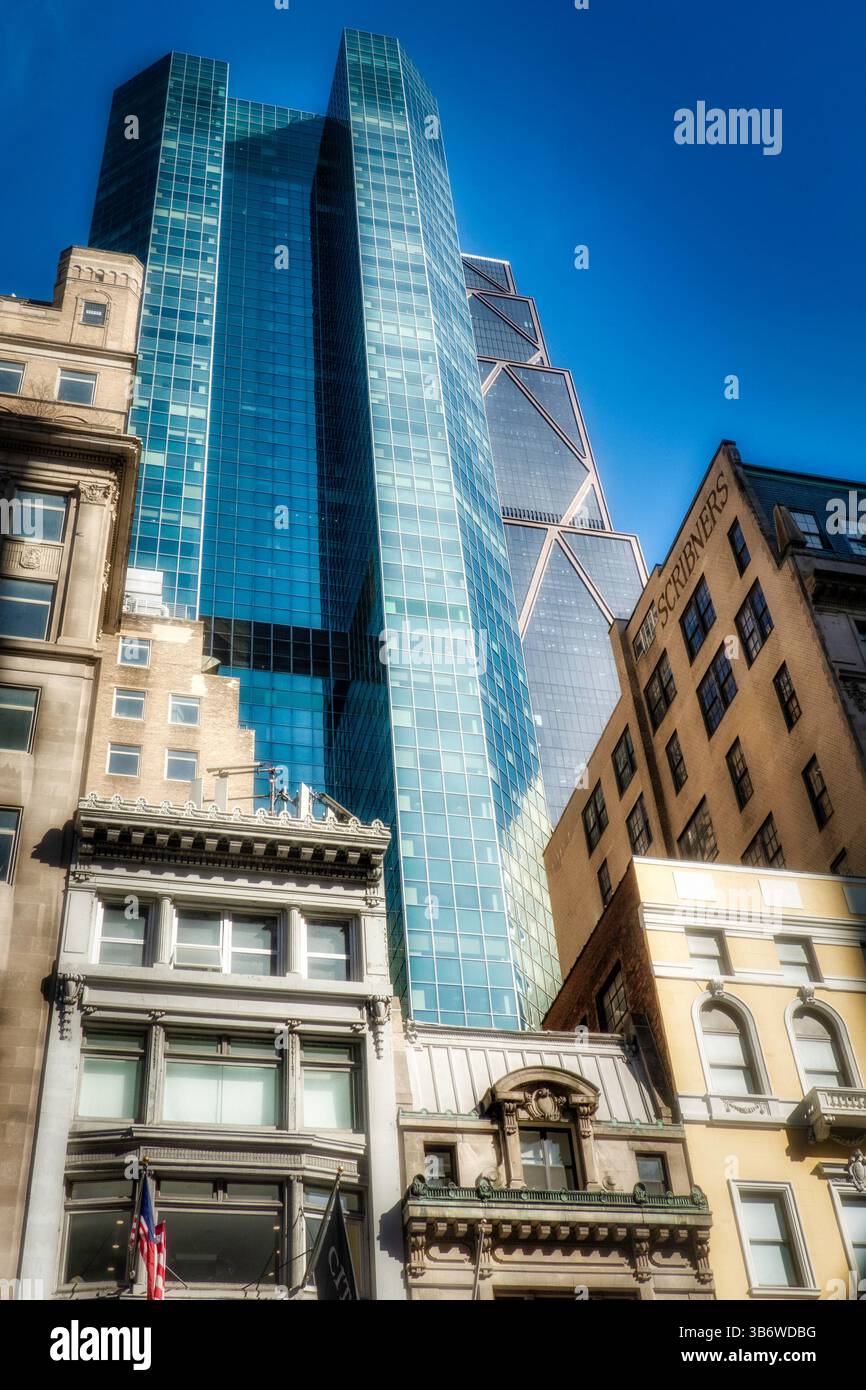 The Scribner building on fifth Avenue is in architectural contrast two ...
