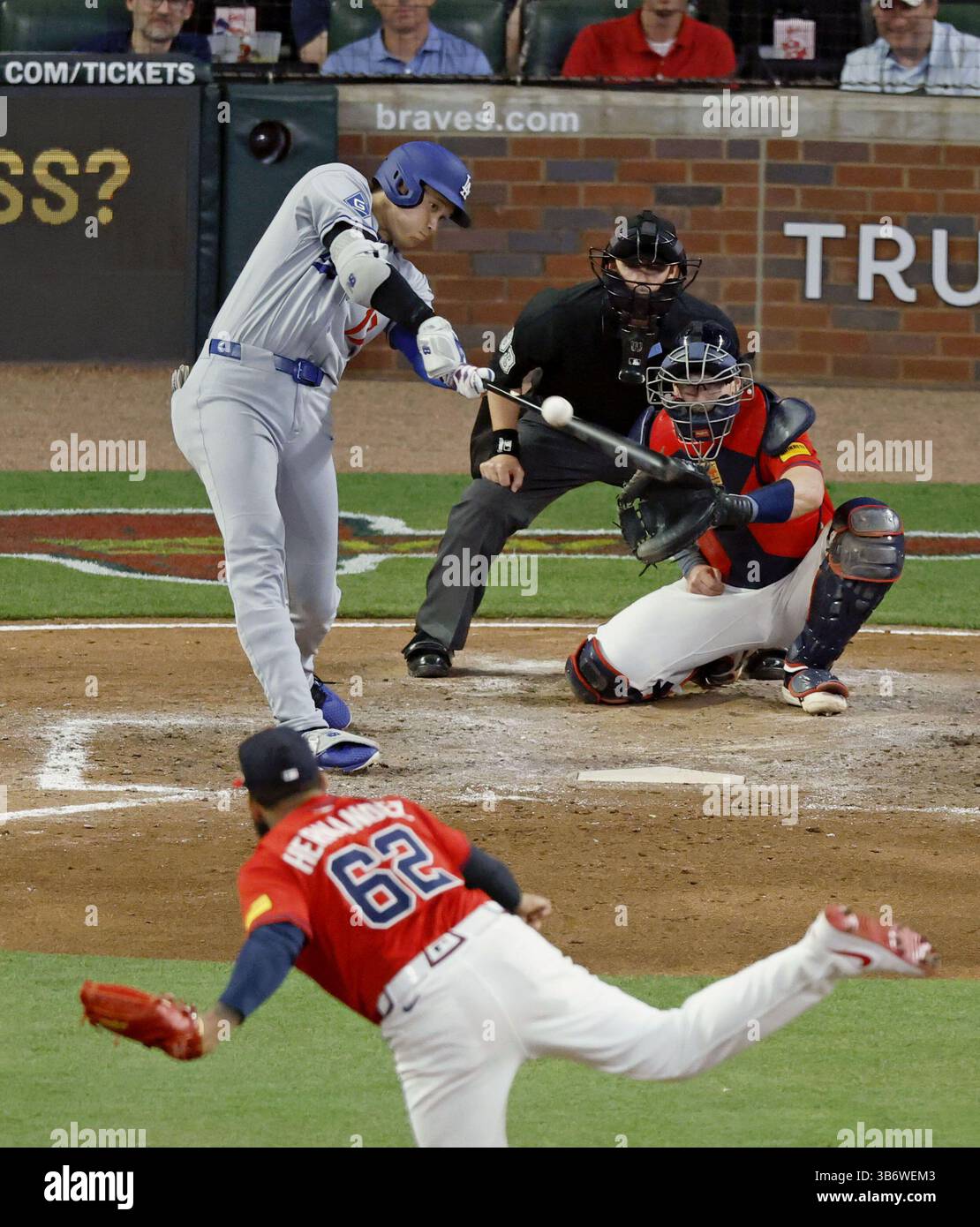 Los Angeles Dodgers designated hitter Shohei Ohtani flies out in the ...