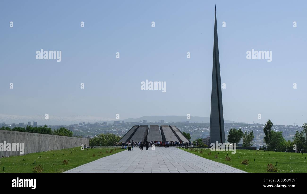 Armenian Genocide Memorial Complex on the hill of Tsitsernakaberd in ...