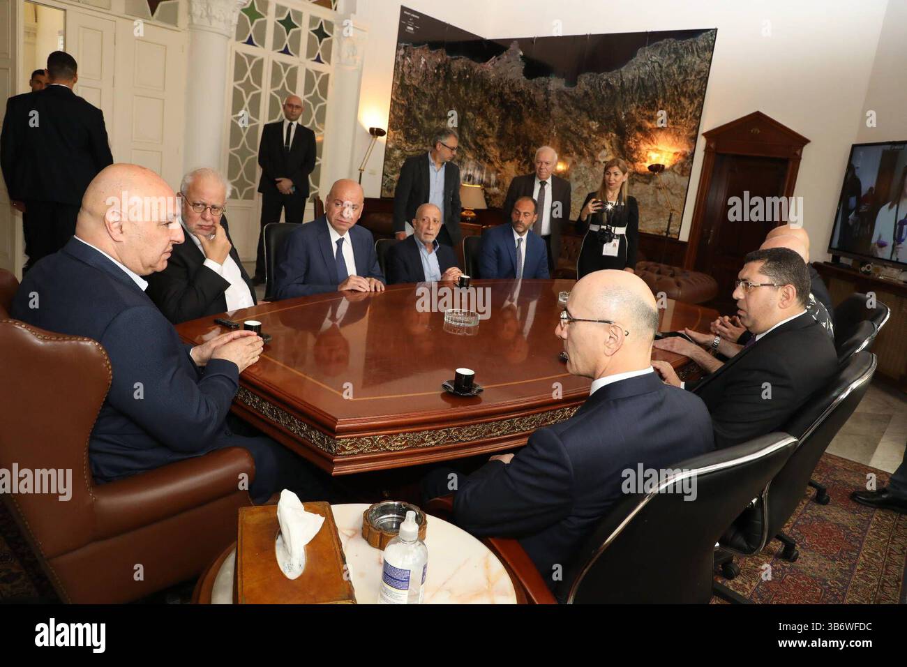 Lebanese President Joseph Aoun monitors the progress of municipal and ...