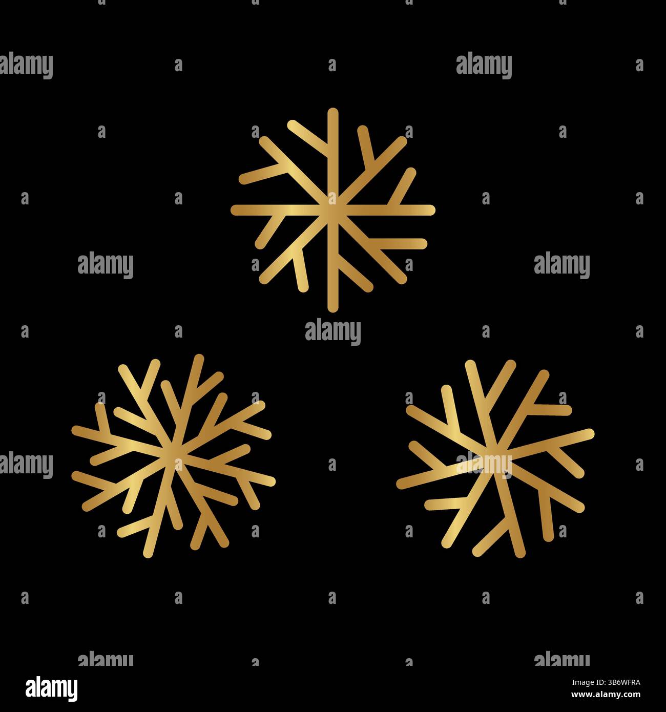 Gold beautiful falling snowflakes Stock Vector Images - Alamy