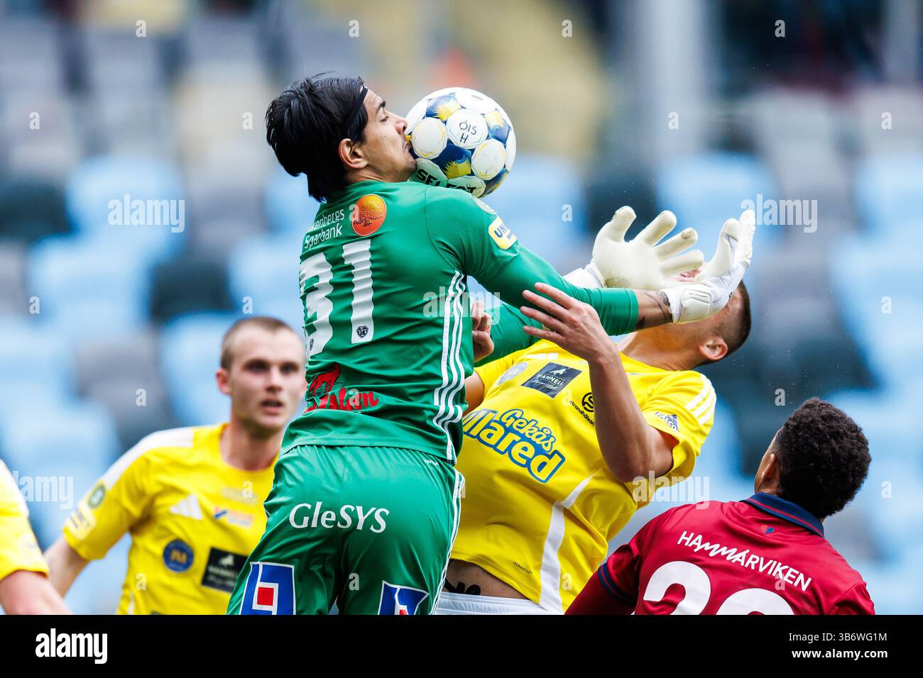 250504 Falkenbergs målvakt Paul Castin och Noel Hansson under ...