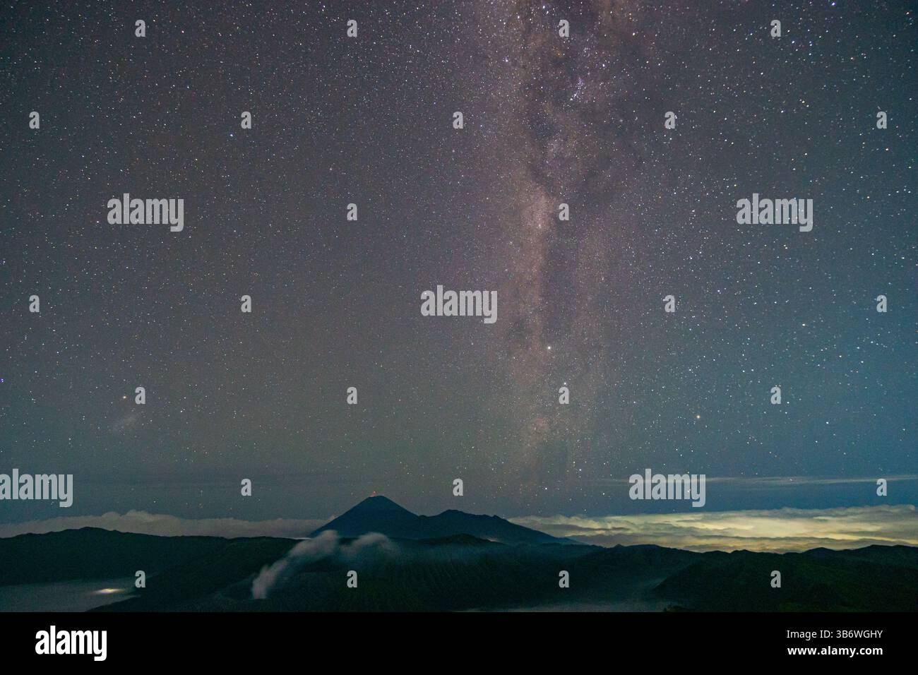 Time lapse The Milky Way spins over Mount Bromo volcanoes. The Milky ...