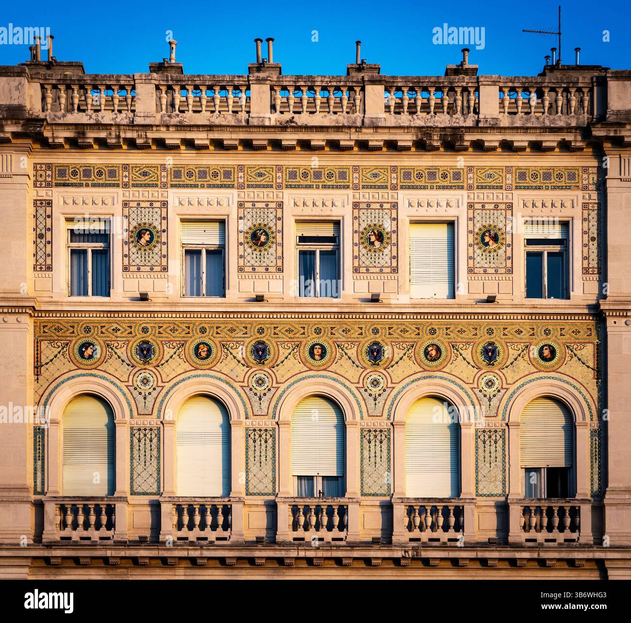 A beautifully detailed facade of a historic building featuring ornate ...