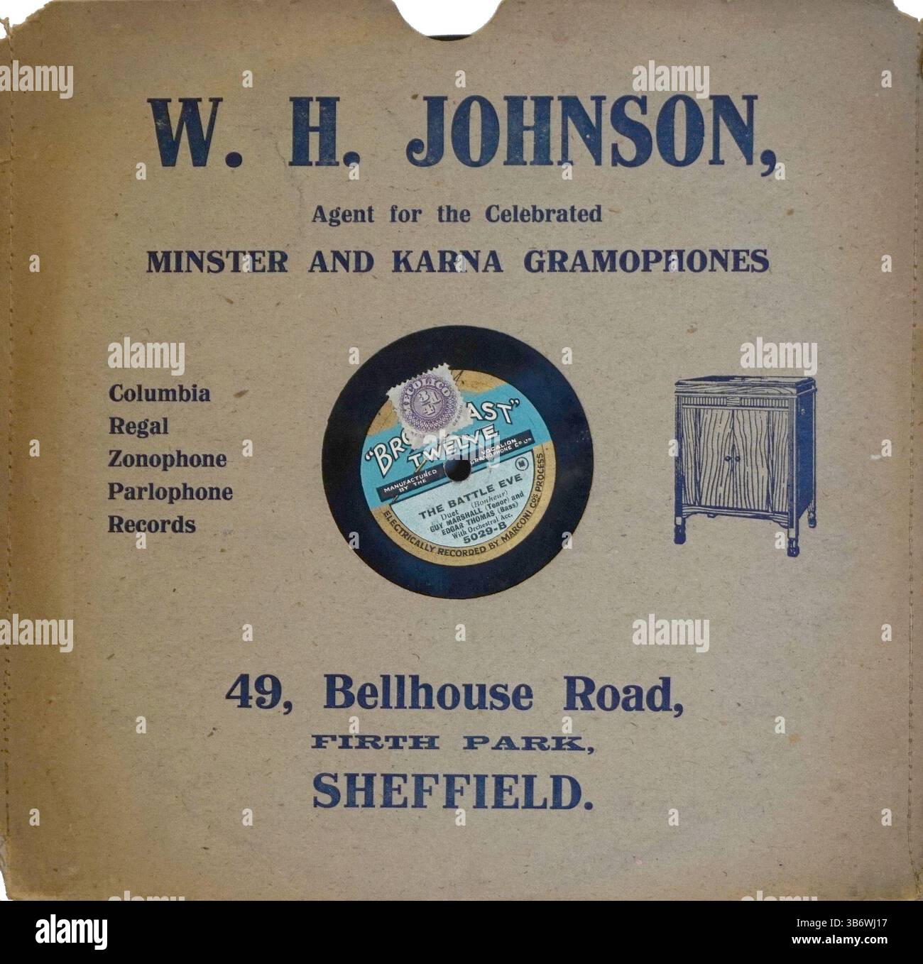 W H Johnson records 49 Bellhouse Road, Firth Park, Sheffield. This ...