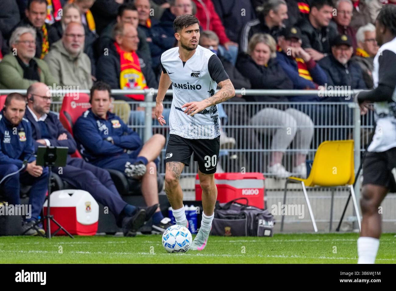 DEVENTER, NETHERLANDS - MAY 4: Denso Kasius of AZ looks on during a ...