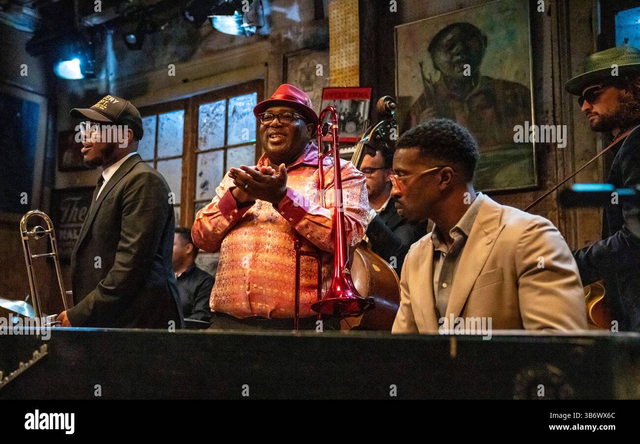 Revon Andrews, left, Ronell Johnson and Kyle Roussel perform with ...