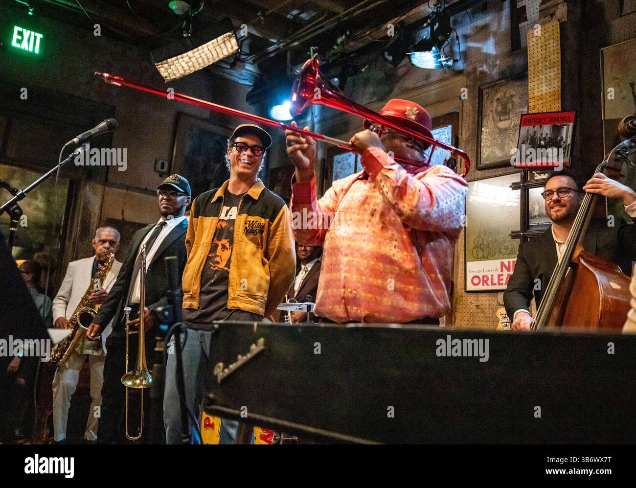 Amos Lee, center, performs with Preservation Hall Jazz Band during the ...