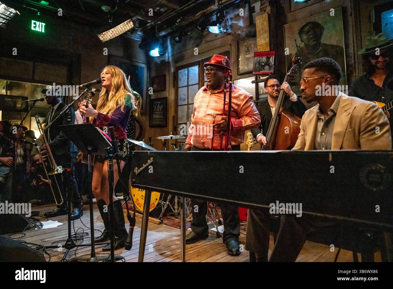Margo Price, left, performs with Preservation Hall Jazz Band's Ronell ...