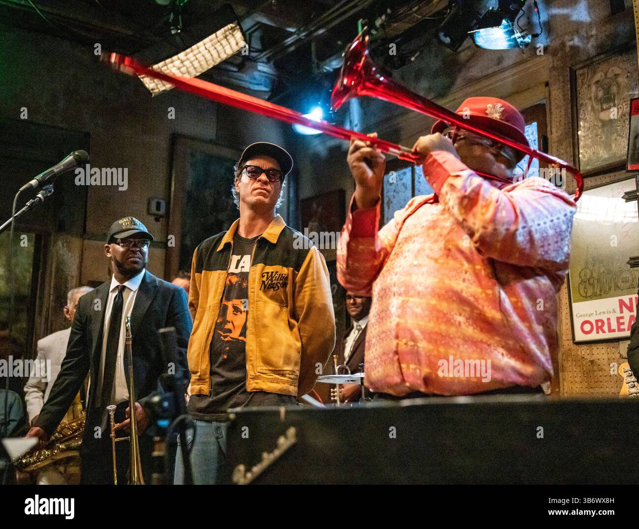 Kyle Roussel, left, Amos Lee and Ronell Johnson perform with ...