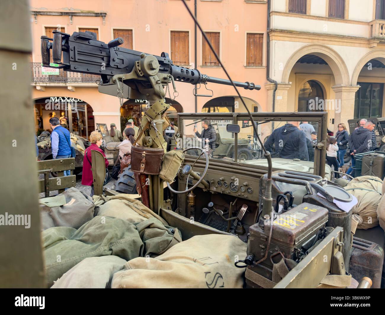 Rome, italy 4 may 2025: restored military vehicle equipped with a ...
