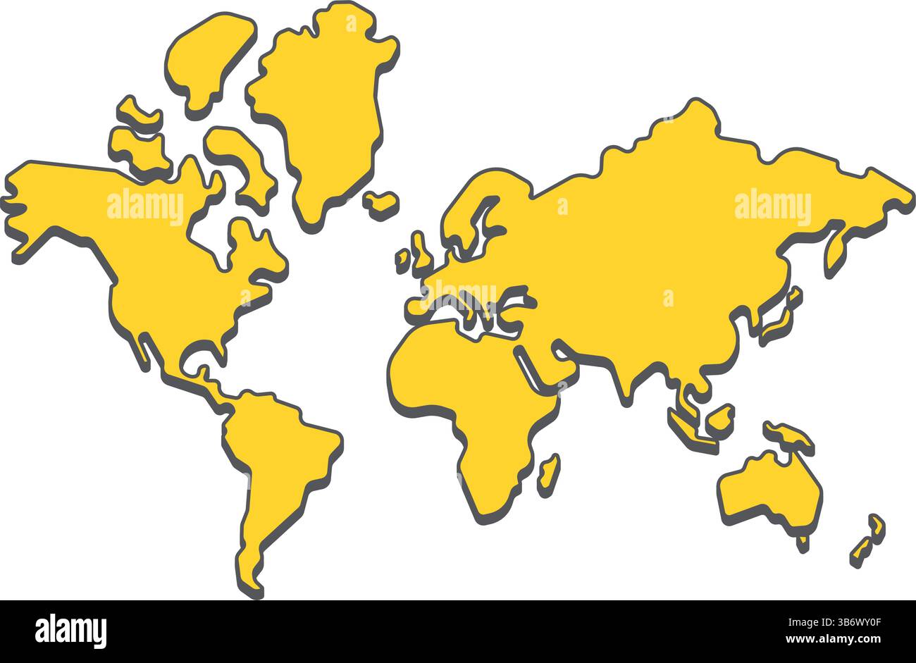 Simplified vector illustration of isometric world map. World map in ...