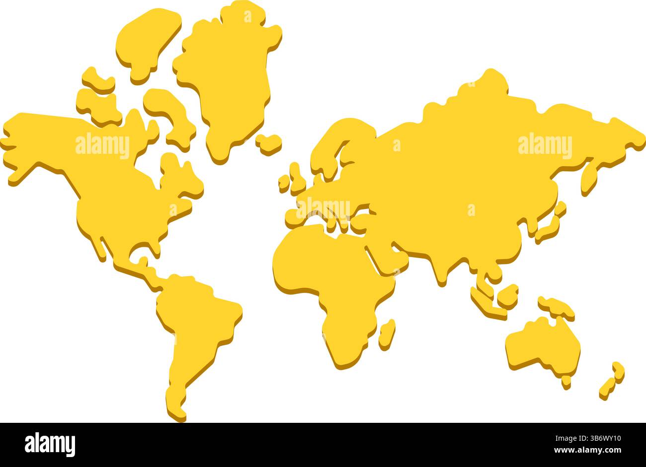 Simplified vector illustration of isometric world map. World map in ...