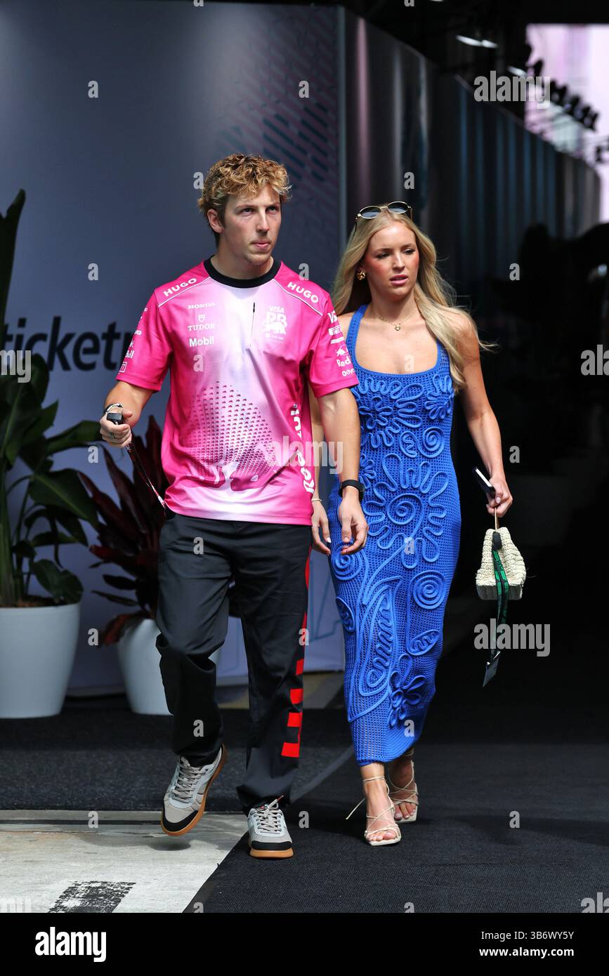 Miami, USA. 04th May, 2025. (L to R): Liam Lawson (NZL) Racing Bulls ...