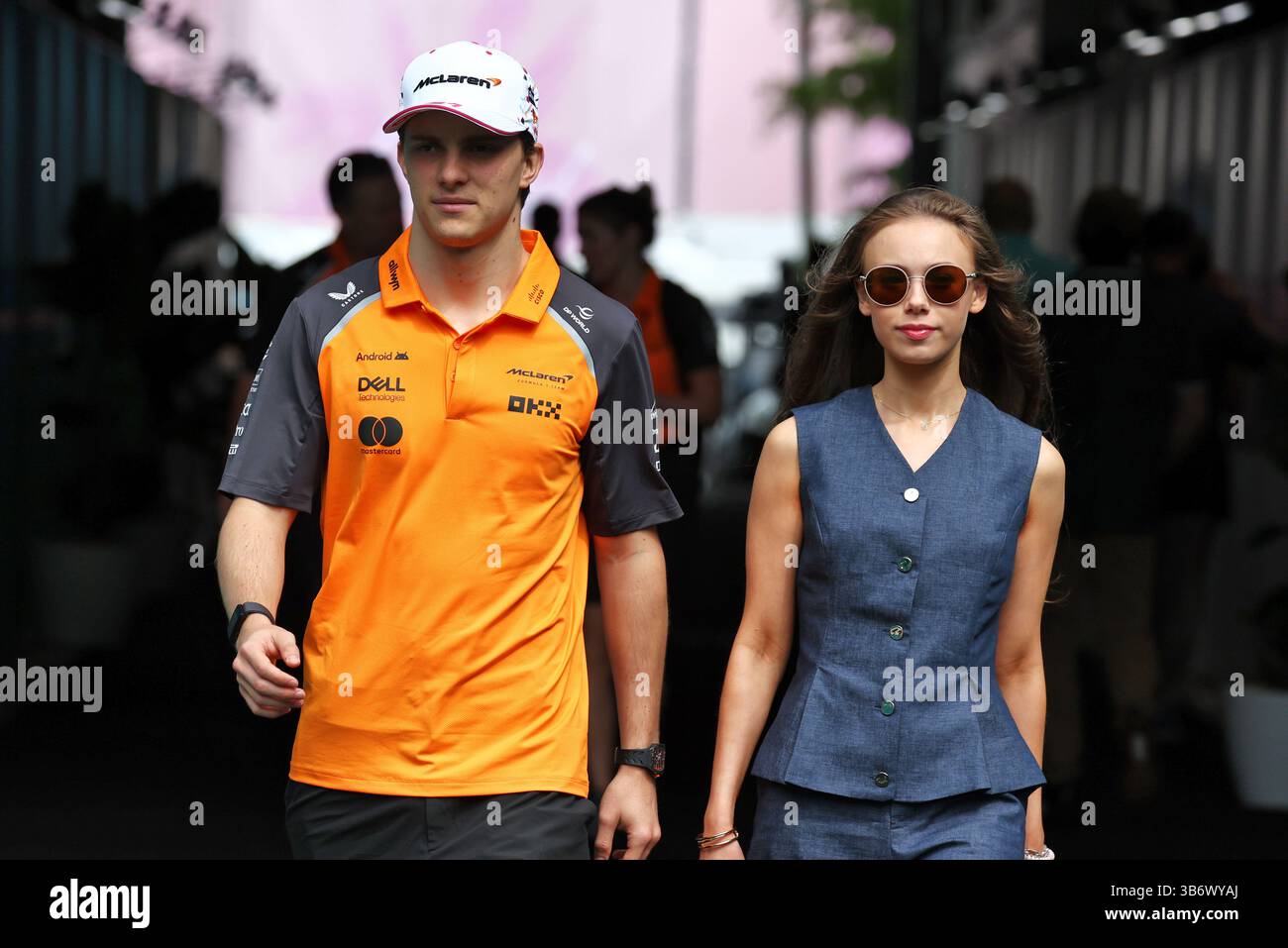 Miami, USA. 04th May, 2025. (L to R): Oscar Piastri (AUS) McLaren with ...