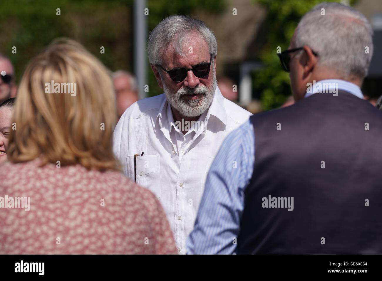 Former Sinn Fein president Gerry Adams attending the unveiling of the ...