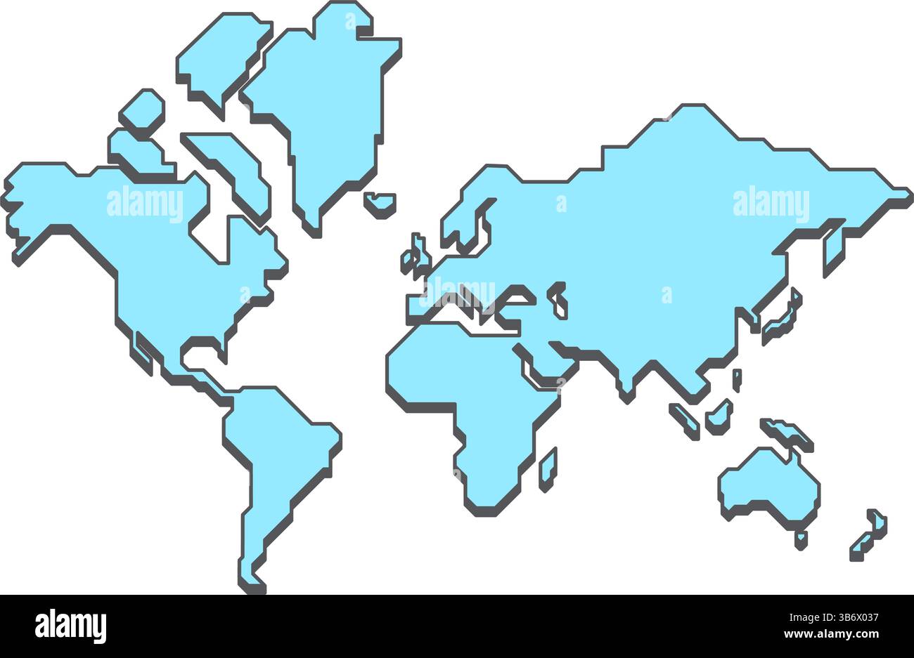 Simplified vector illustration of world map. World map in modern ...