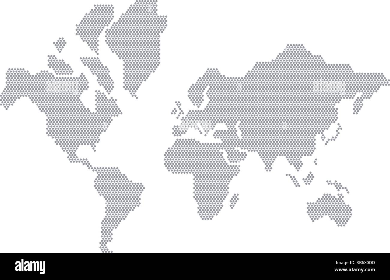 Stylized world map consisting of hexagons. World map in a simple ...