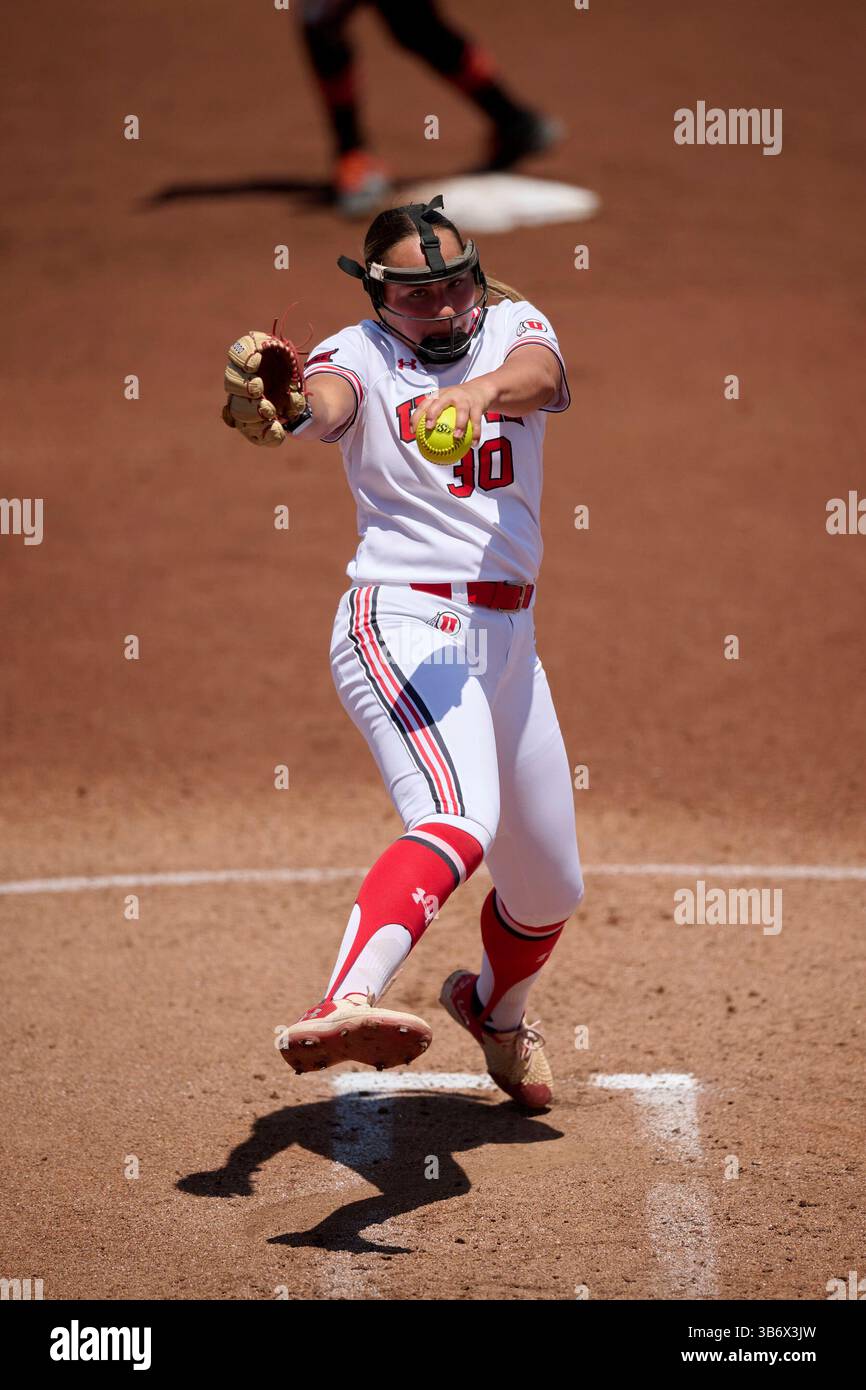 Utah Utes pitcher Hailey Maestretti (30) during an NCAA Softball game ...