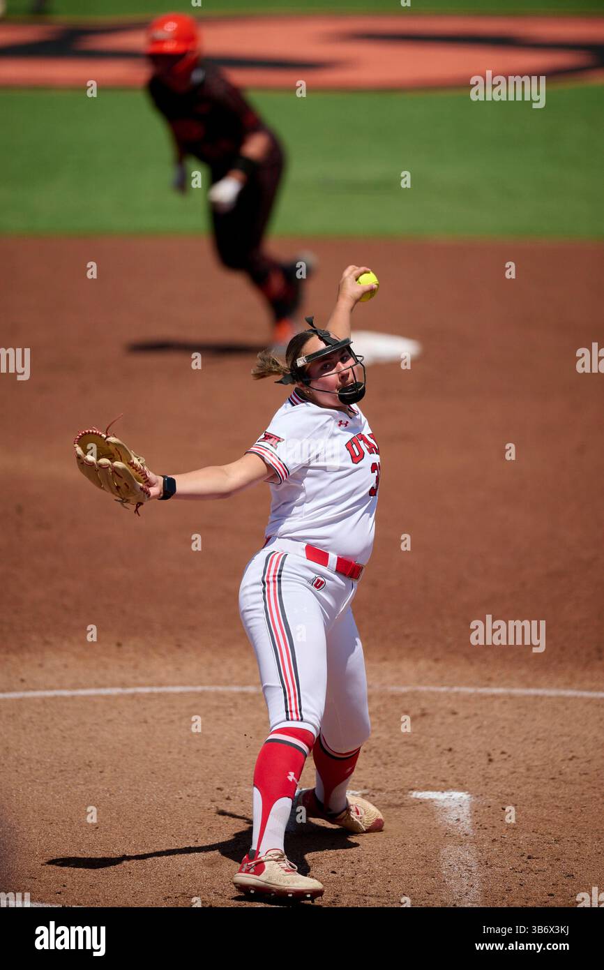 Utah Utes pitcher Hailey Maestretti (30) during an NCAA Softball game ...