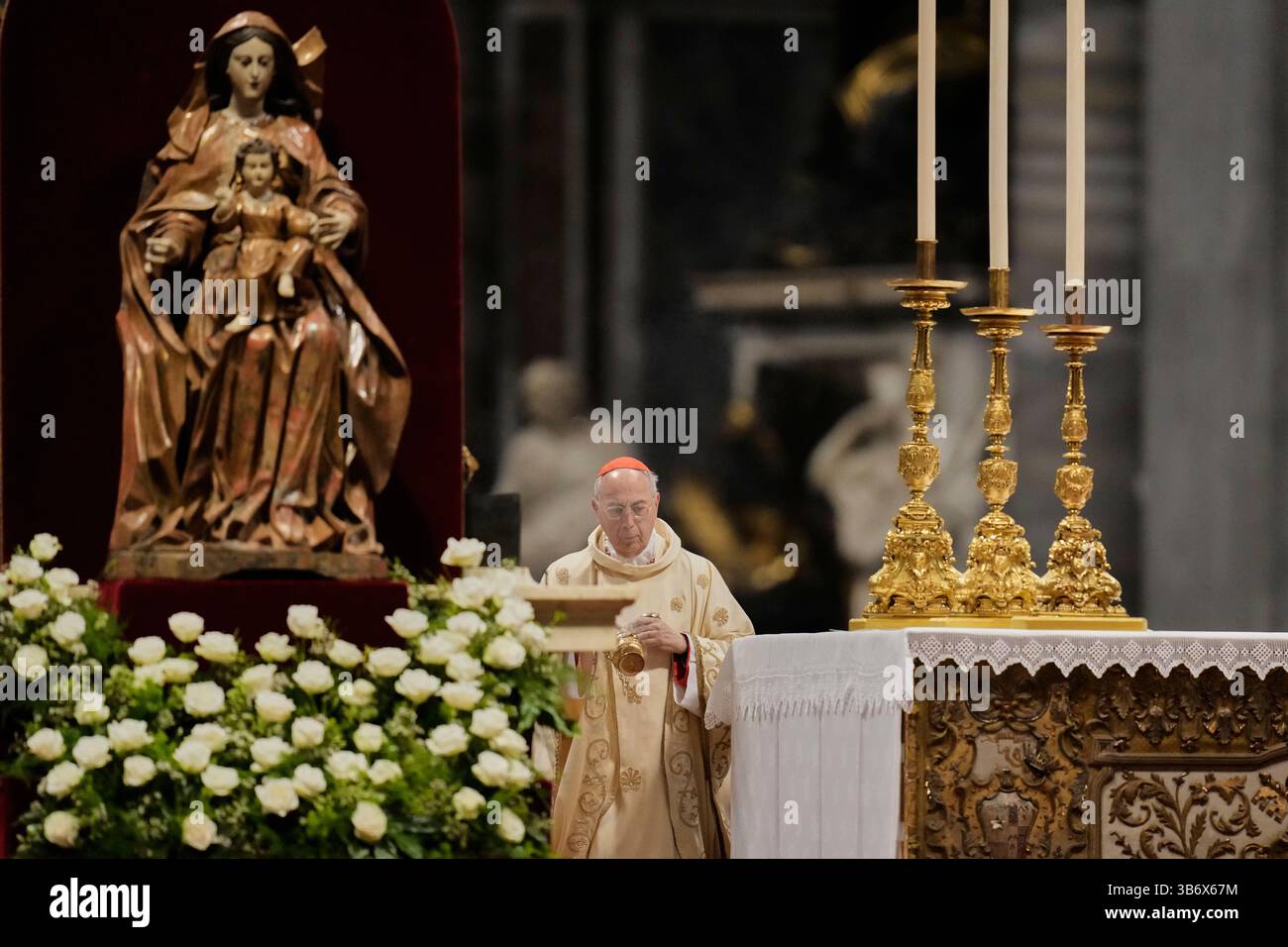 Cardinal Protodeacon Dominique Mamberti celebrates a mass on the last ...