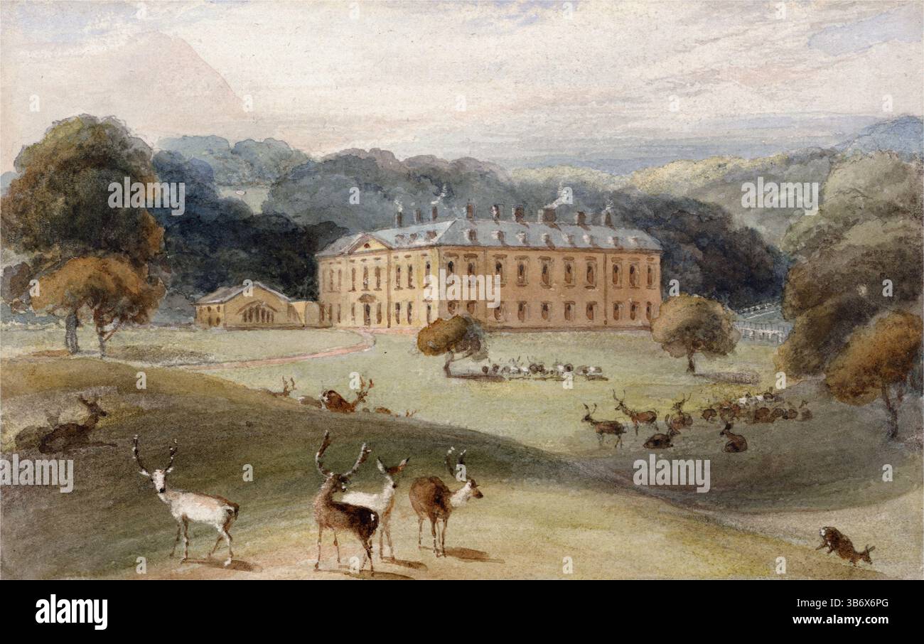 Watercolour and Graphite painting of Althorpe House in Northamptonshire ...