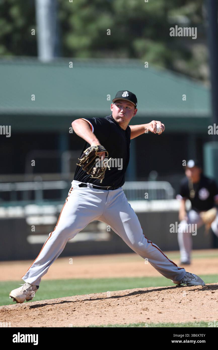 Tyler Switalski (47) of the San Jose Giants pitches against the Rancho ...