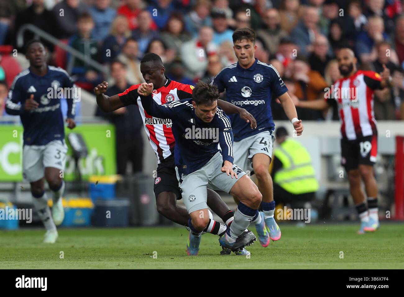 London, England, UK. 04th May, 2025. Manuel Ugarte of Manchester United ...