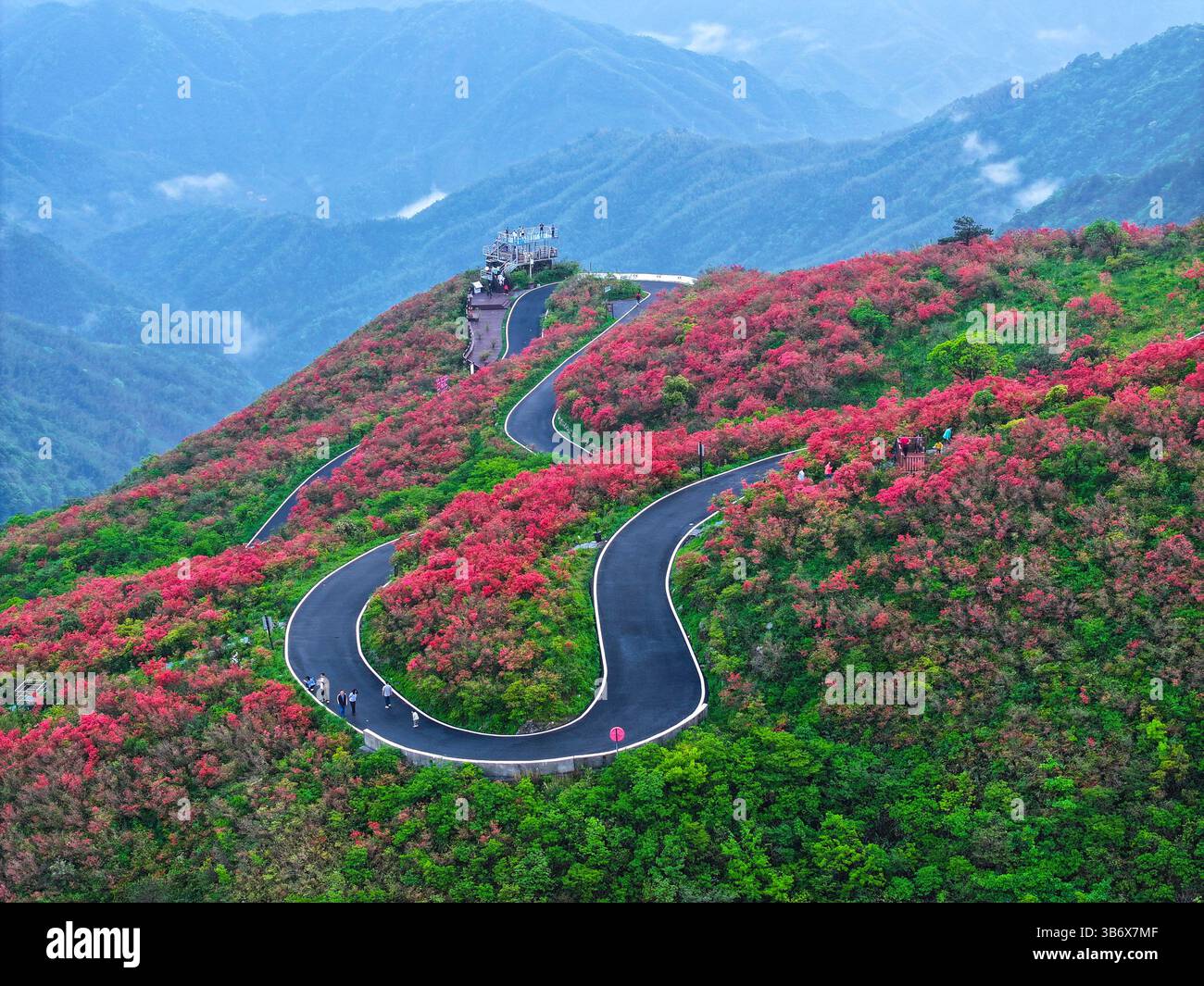 Yongzhou. 3rd May, 2025. An aerial drone photo taken on May 3, 2025 ...