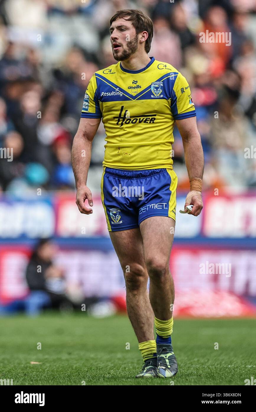 Newcastle, UK. 04th May, 2025. Adam Holroyd of Warrington Wolves during ...