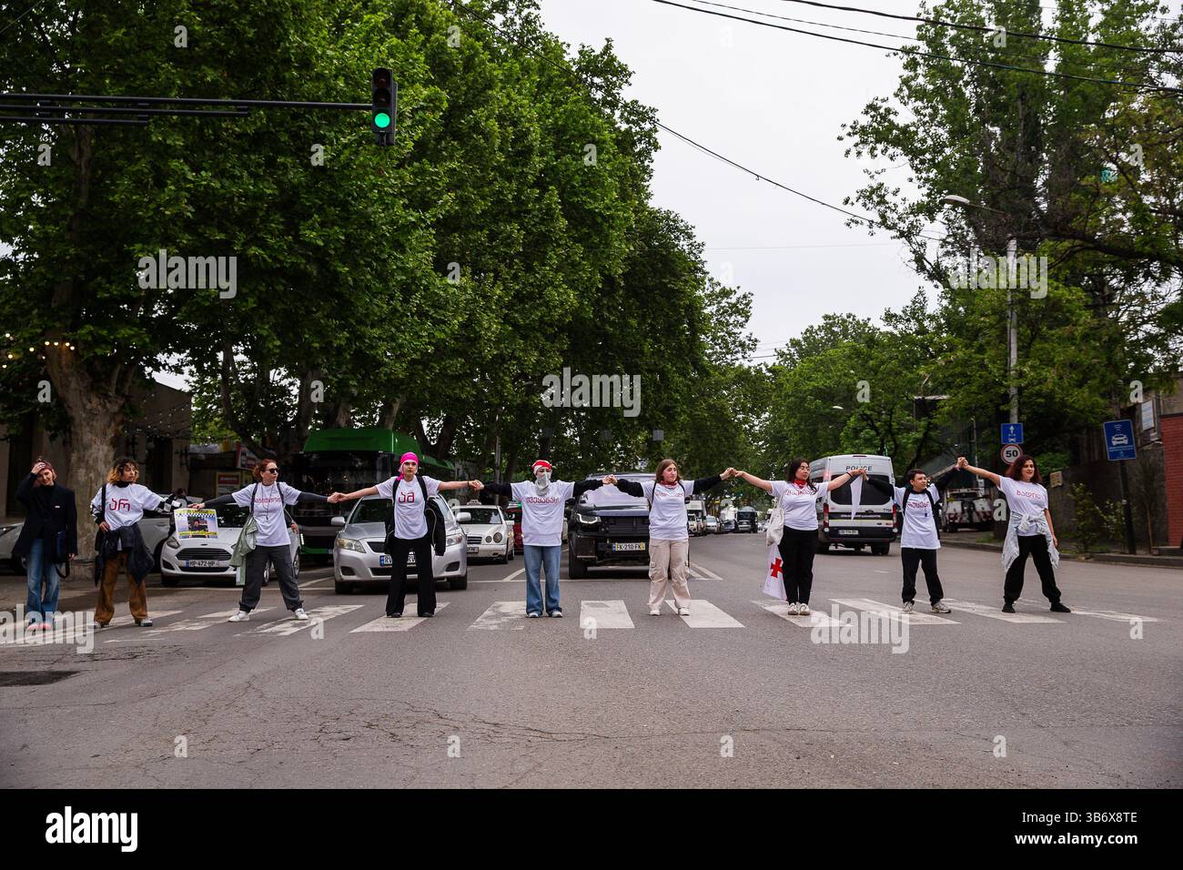 Tbilisi, Tbilisi, Georgia. 4th May, 2025. On day 158 of the protests, a ...