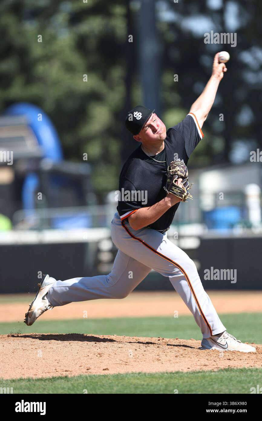Tyler Switalski (47) of the San Jose Giants pitches against the Rancho ...