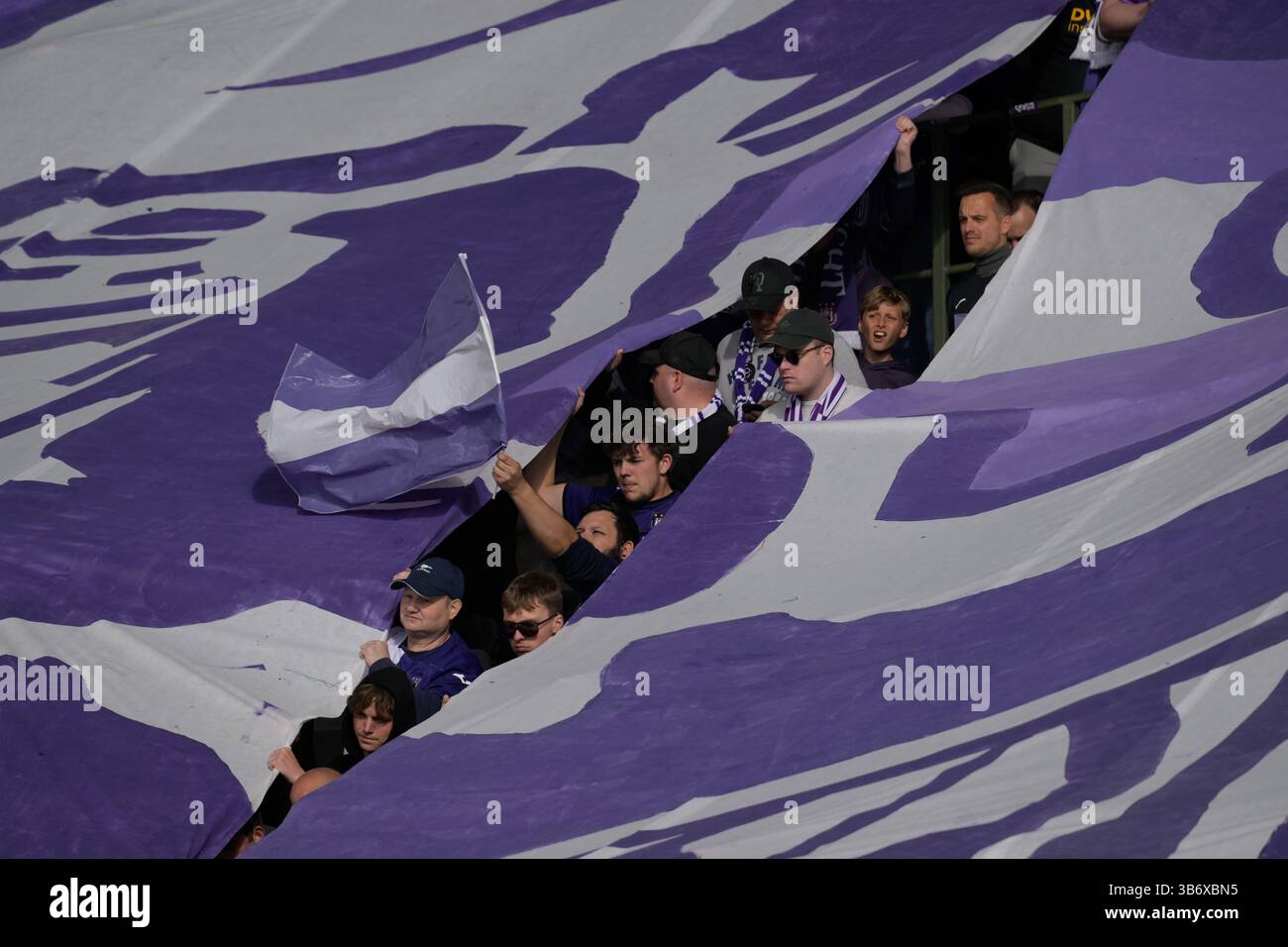 Brussels, Belgium. 04th May, 2025. Anderlecht's supporters pictured ...