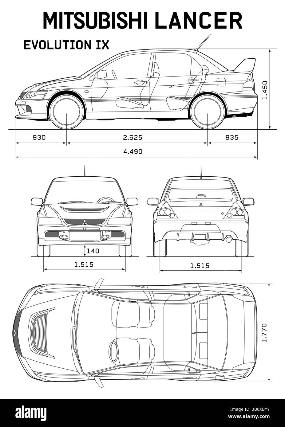 Mitsubishi lancer evolution Stock Vector Images - Alamy
