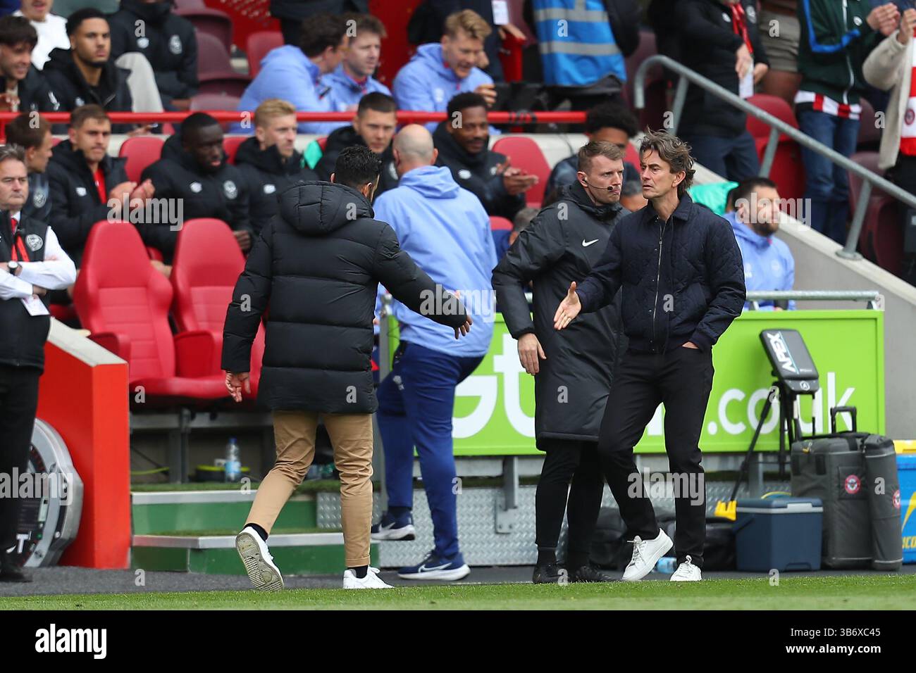 London, England, UK. 04th May, 2025. Post match managers handshake ...