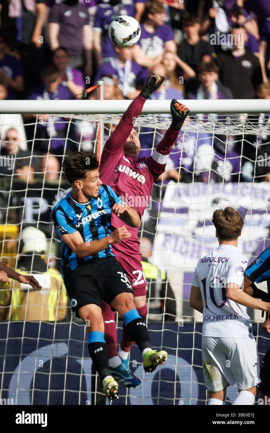Brussels, Belgium. 04th May, 2025. Club's Ardon Jashari and Anderlecht ...