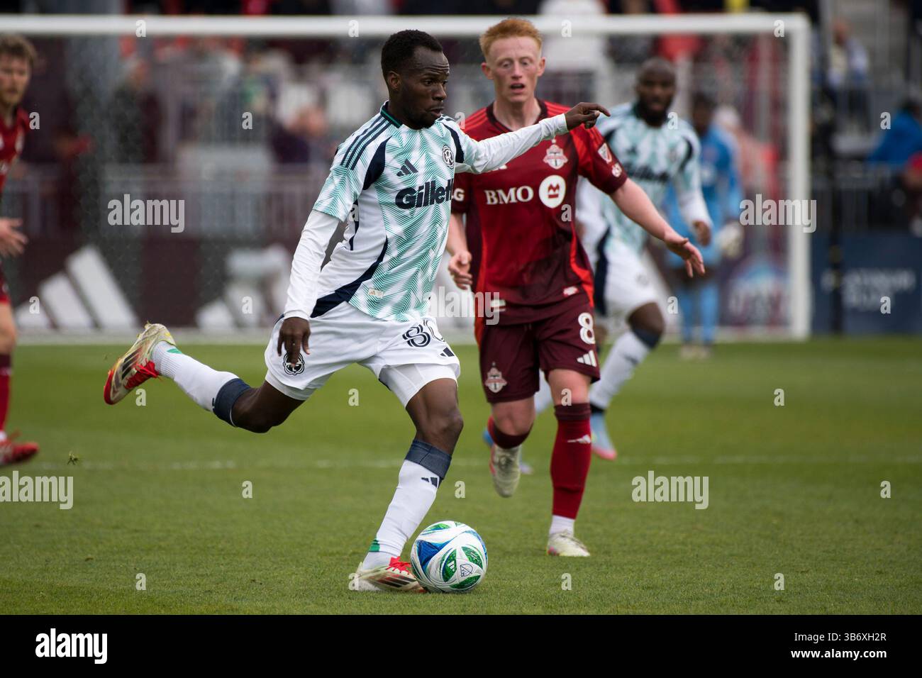Toronto, Canada. 03rd May, 2025. Matty Longstaff #8 (R) and Alhassan ...