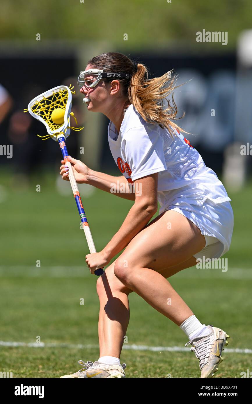 May 03, 2025: Florida midfielder, Kaitlyn Davies (5), in action during ...