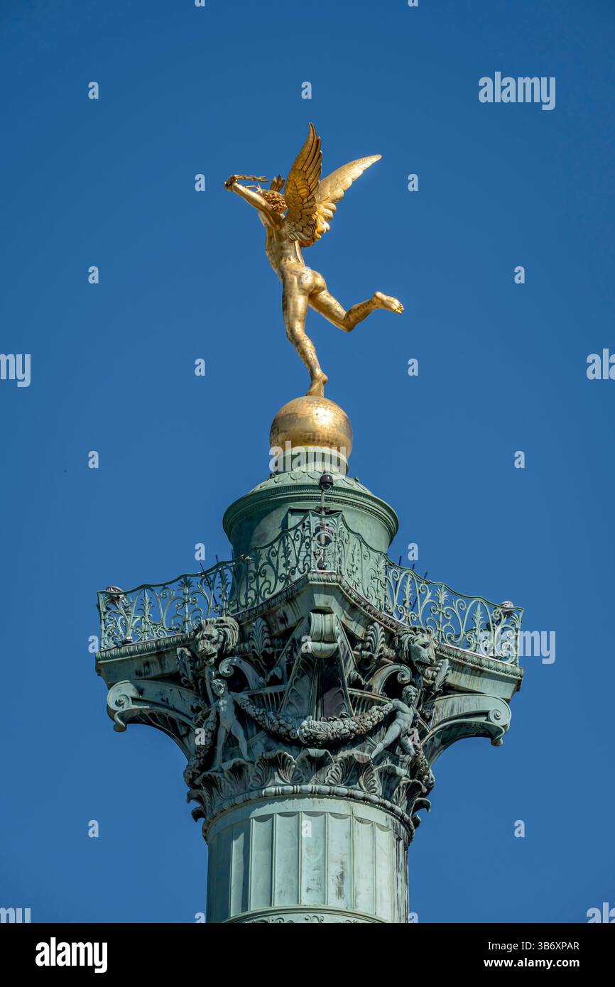 Paris, France - 05 03 2025: Place de la Bastille. Detail View of the ...