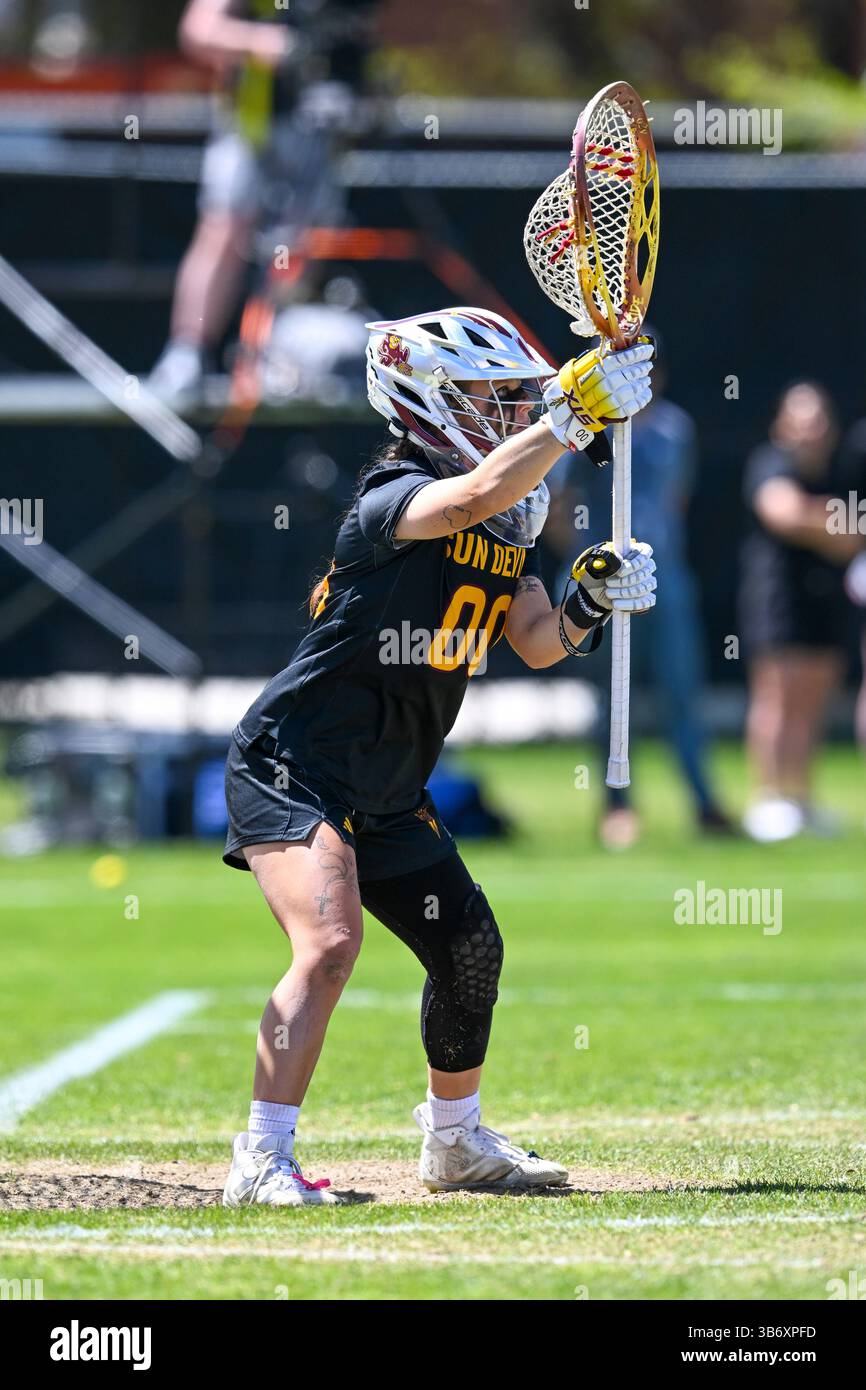 May 03, 2025: Arizona State goalkeeper, Katie Vahle (00), in action ...