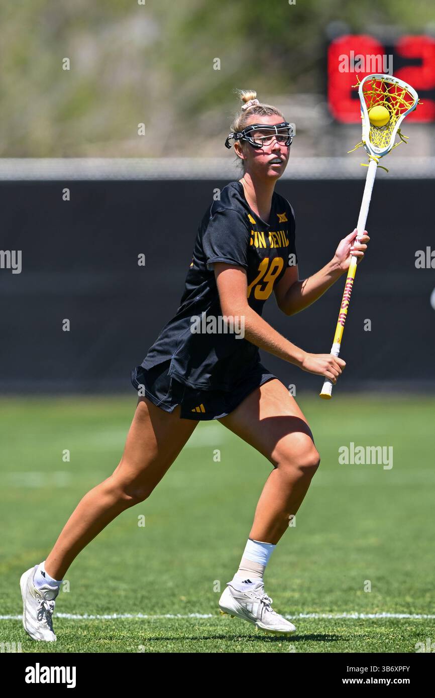May 03, 2025: Arizona State midfielder, Kendal Morris (19), in action ...